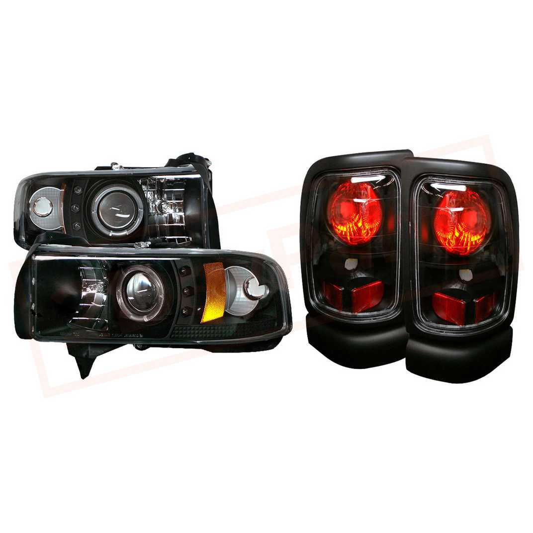 Spyder Halo LED Projector Headlights &Tail Lights for Dodge Ram 1994-02 ...
