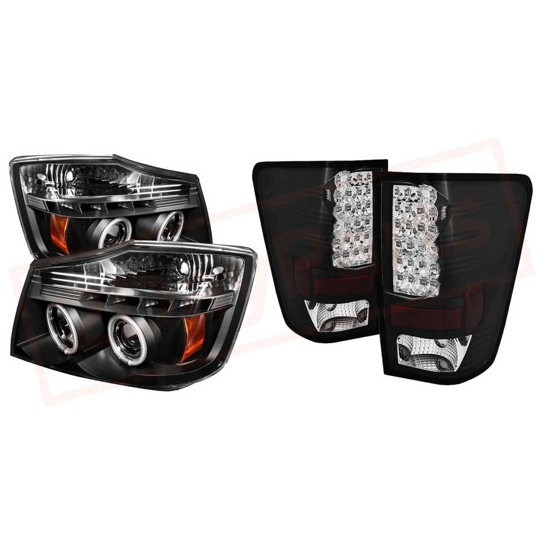 Spyder LED Projec Headlights & LED Tail Lights For Nissan Titan 04-15 ...